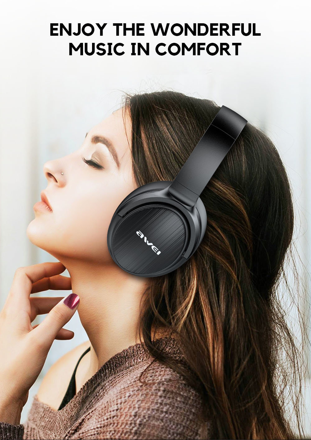 AWEI | A780BL Bluetooth Headphones Foldable Noise Cancellation Headset ...
