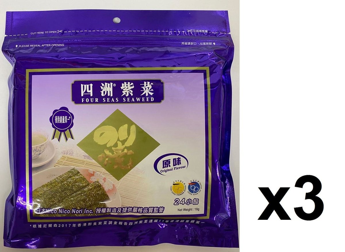 FOUR SEAS | FS0235 Seaweed ( Original Flavour ) 18g x(3pcs) | HKTVmall ...
