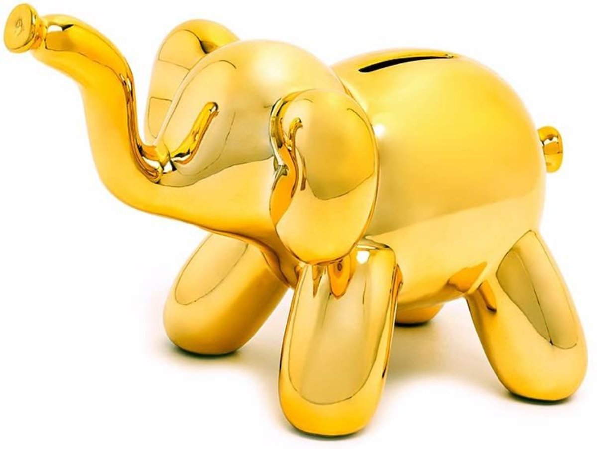 Made By Humans | Balloon Money Bank Home Deco - Baby Elephant - Gold ...