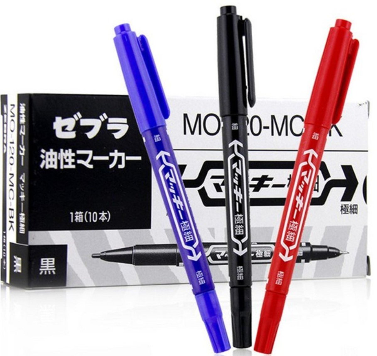 ZEBRA | Ex-Mckee 2-head Marker Pen MO-120-MC Black TWIN PACK | Color ...