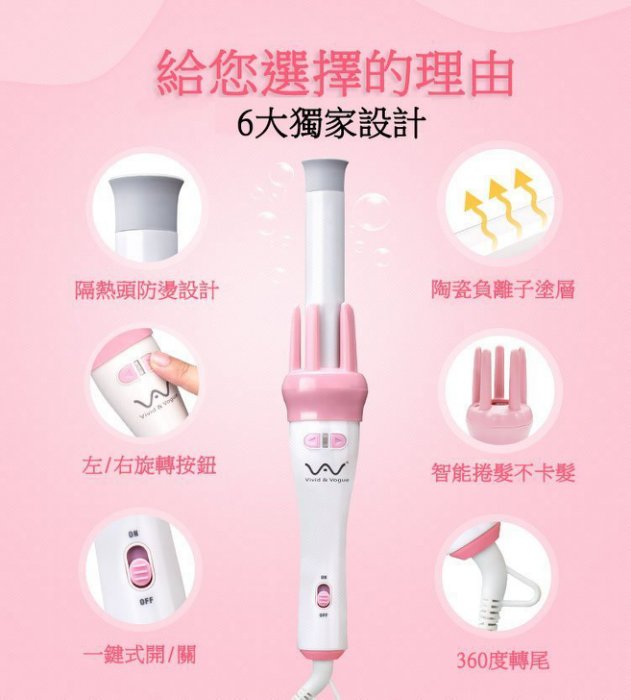 Vivid & Vogue | Vivid & Vogue (VAV-022B) Automatic Curly Stick (British ...