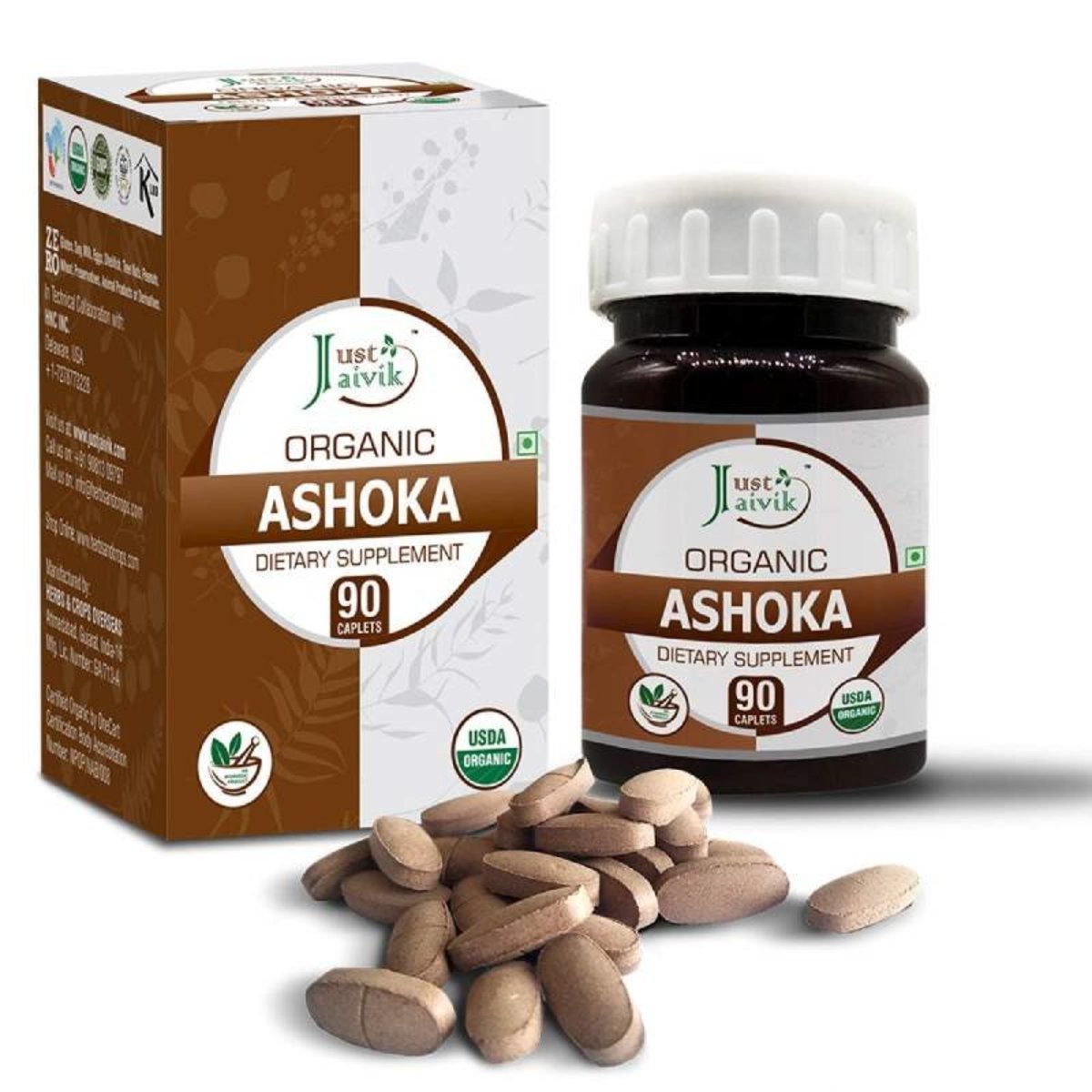 Just Jaivik | 有機無憂樹膳食補充劑Ashoka Tablets 750 毫克（90粒） | HKTVmall 香港最大網購平台
