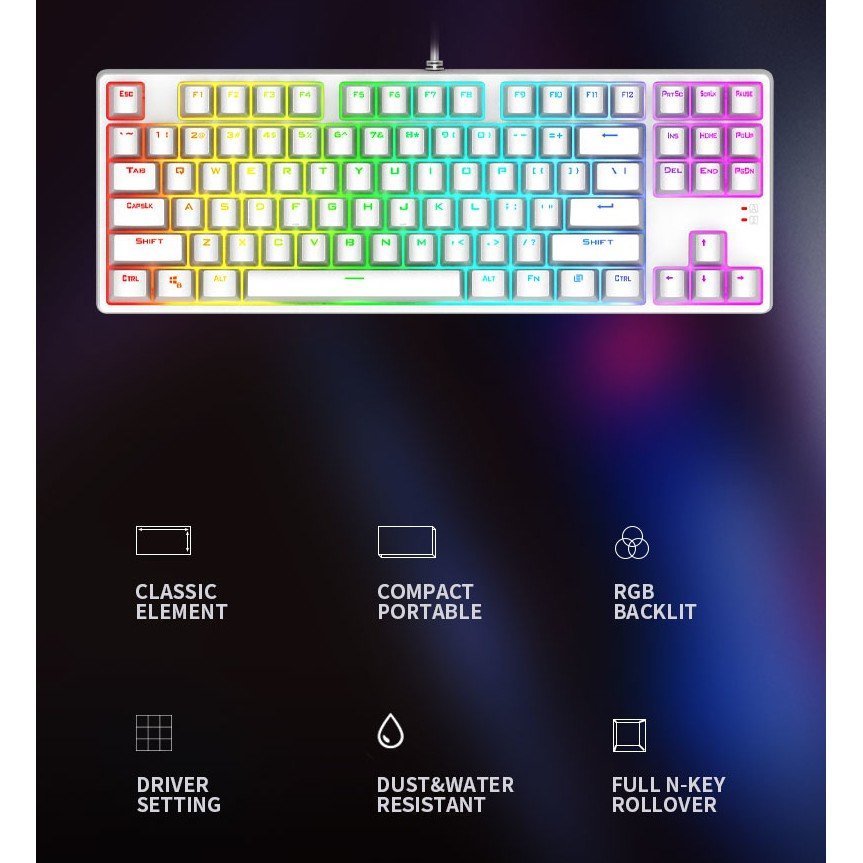 首席玩家 | 1stplayer DK5.0 Lite White Edition 黑軸機械鍵盤 87-Keys RGB Gaming ...