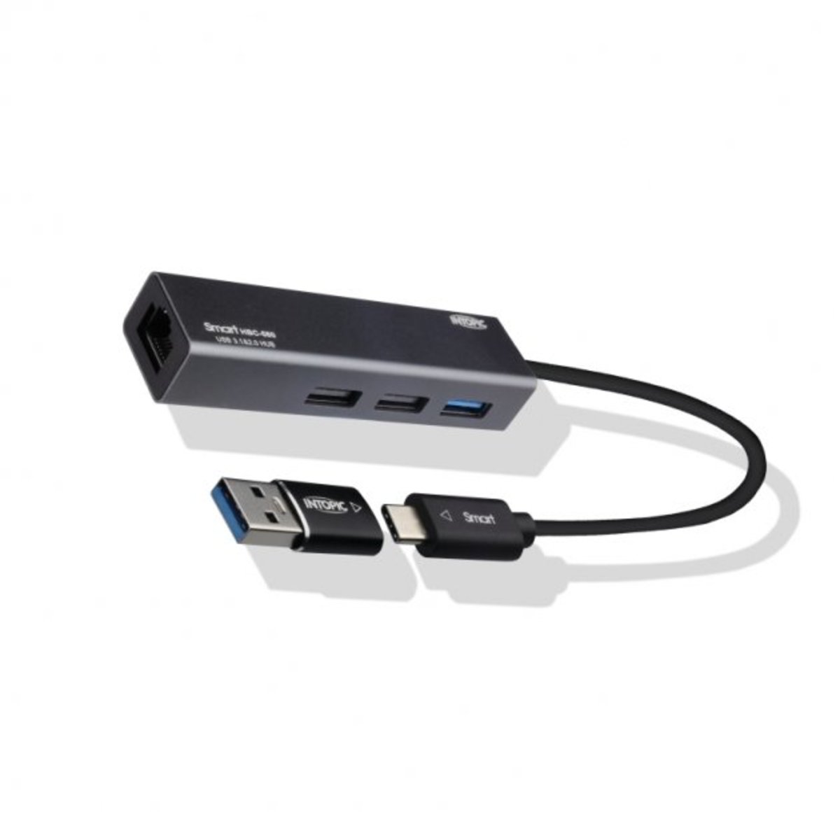 INTOPIC | HBC-580 SMART USB3.1 Type-C USB3.0 Hubs & RJ45 LAN Card 鋁合金集線器 | HKTVmall 香港最大網購平台