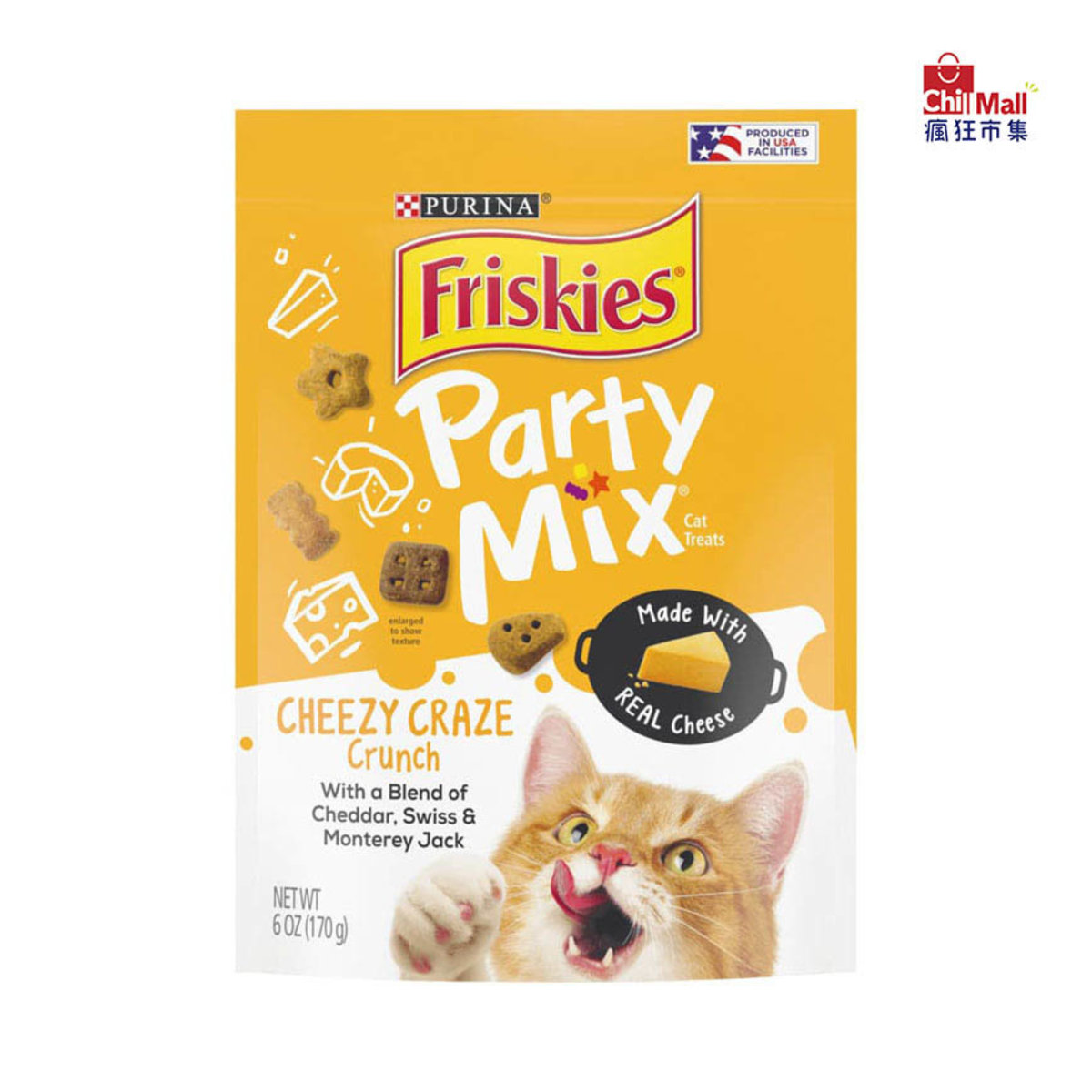 Friskies® | Friskies喜躍 Party Mix 貓脆餅Cheezy Craze Crunch 三重芝士魚 6oz (黃 ...