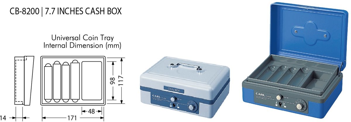 CARL | CARL 中型金庫錢箱 配附匙和密碼鎖, 象牙色 #CB-8200《香港行貨》 | 顏色 : Beige米色 | HKTVmall 香港最大網購平台