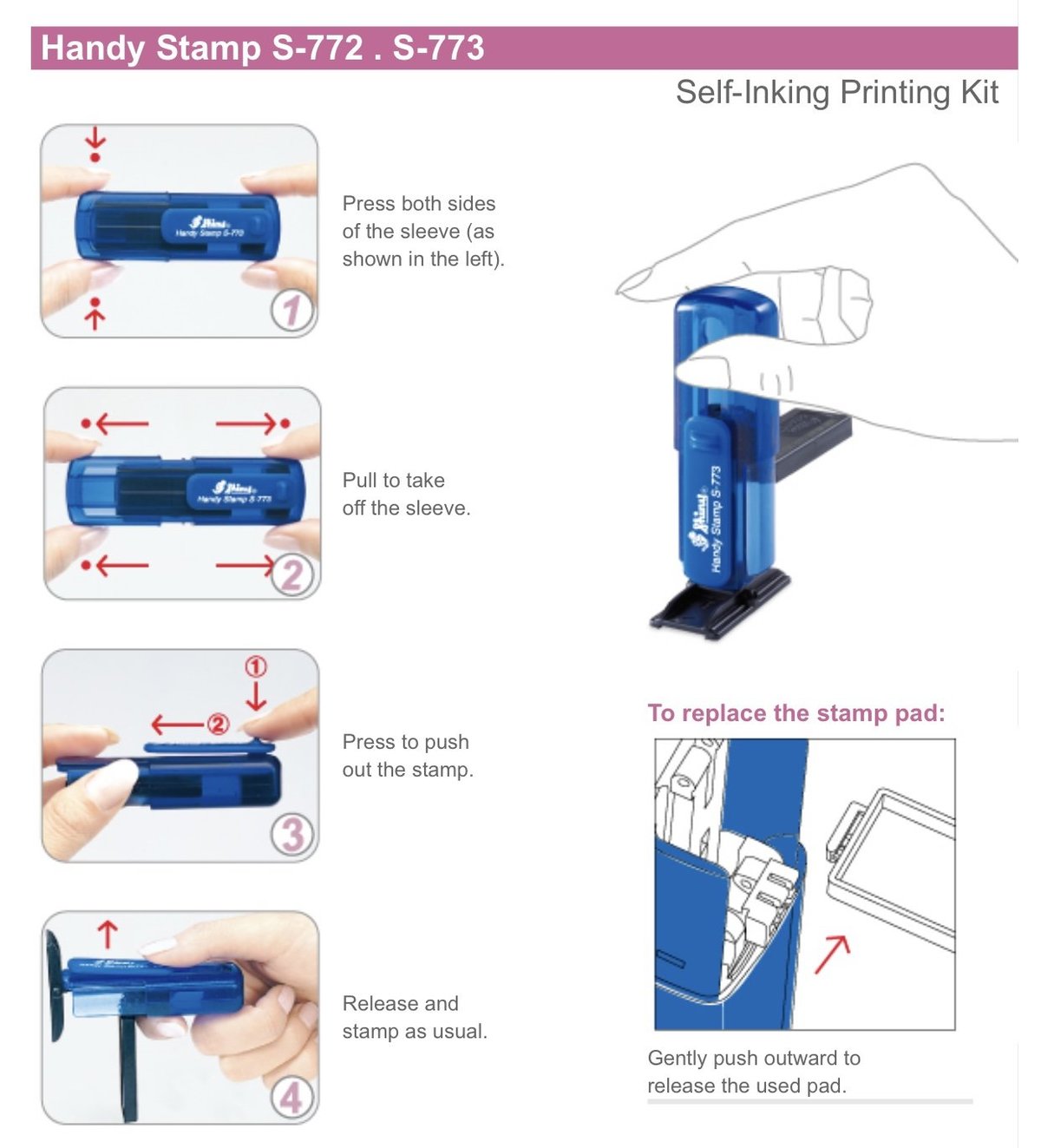 Shiny | 台灣 Shiny® S-400-7B 4mm印章印台芯, 藍色《香港行貨》 | 顏色 : 藍色 | HKTVmall 香港最大網購平台