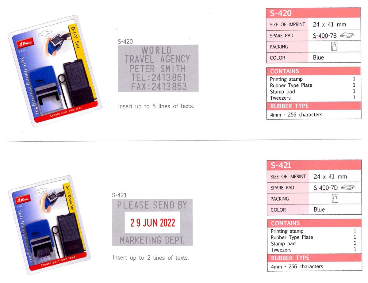 Shiny | Shiny® S-409 Self Ink 6-Numbers Stamp Chop, 4mm Blue《HK ...