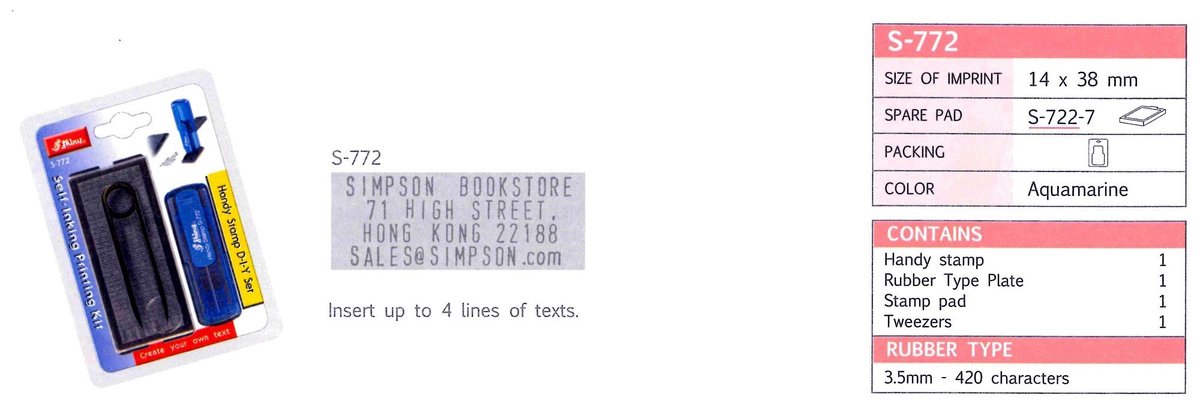 Shiny | Shiny® S-409 Self Ink 6-Numbers Stamp Chop, 4mm Blue《HK ...