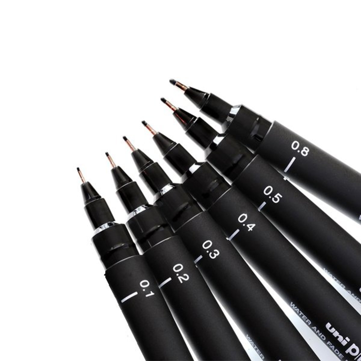 Uni | UNI PIN Pin Fine Water and Fade Proof (Pigment Ink) 5pc Set 0.1,0 ...