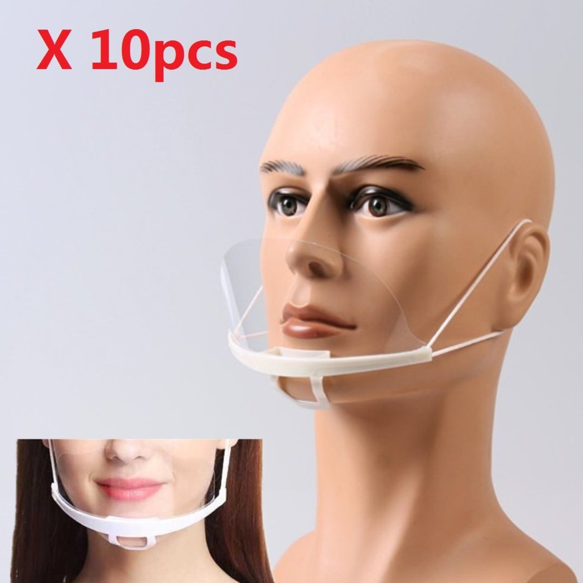 Click & Shop | Kitchen/ Domestic Helper Transparent Smile Mask-10pcs ...