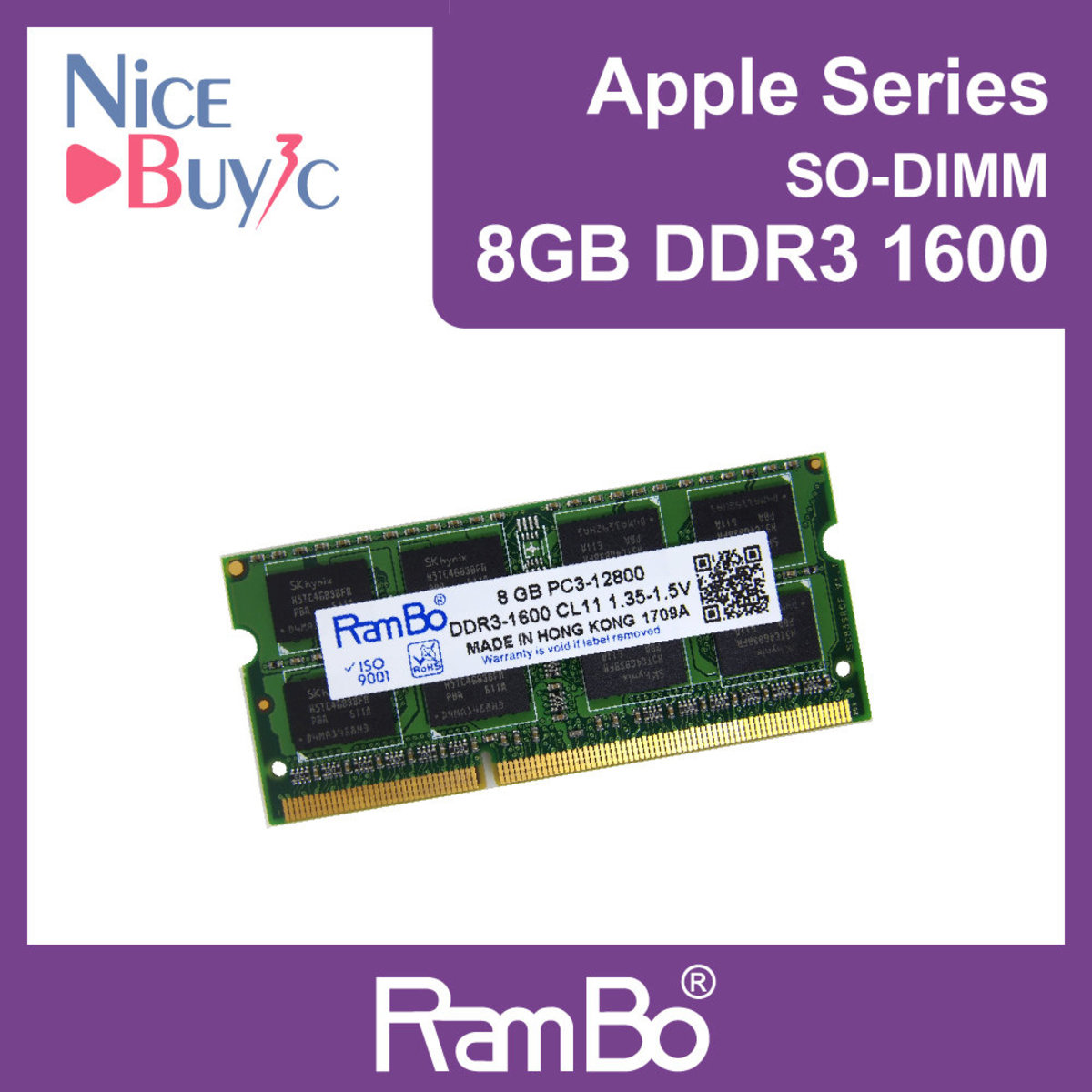 Rambo | Apple 電腦記憶體 Macbook/iMac 8GB SO DIMM 短條 PC3-12800 DDR3 1600 ...