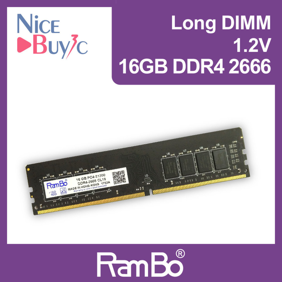 Rambo | 16GB Long DIMM DDR4-2666 1.2V 電腦記憶體 內存條 for PC Desktop 電腦內存 ...