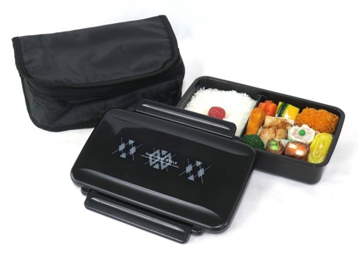 日本飯盒 | 日本製飯盒OSK午餐盒便當盒1段 筷子保冷袋套裝 黑色 850ML Individual Style (大容量) 平行進口 | HKTVmall 香港最大網購平台