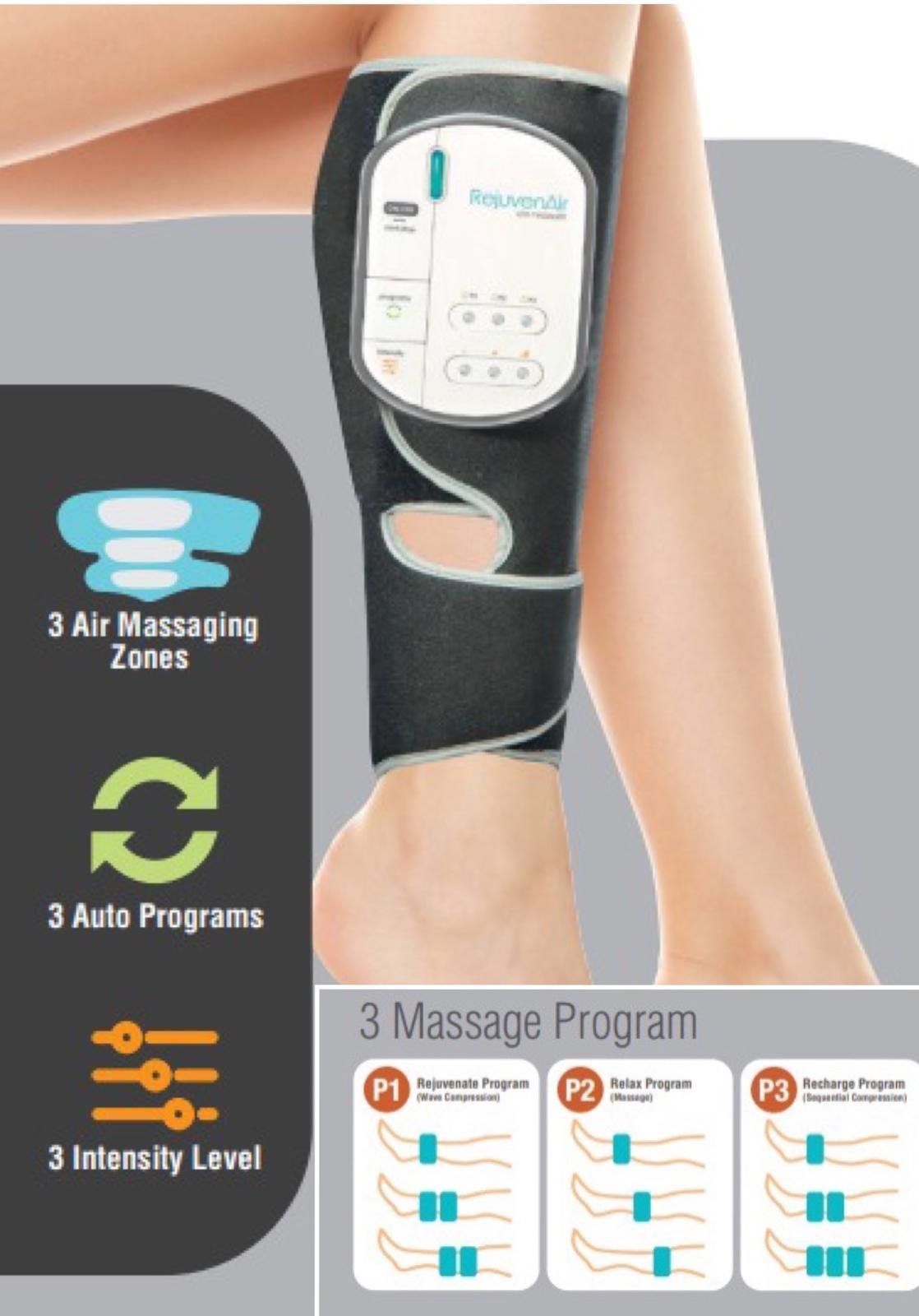 G.LAB | G.LAB ReJuven AM0100 便攜式美腿氣壓按摩器，15分鐘內可放鬆小腿(長途飛行，坐著或站立時肌肉酸痛) 改善 ...