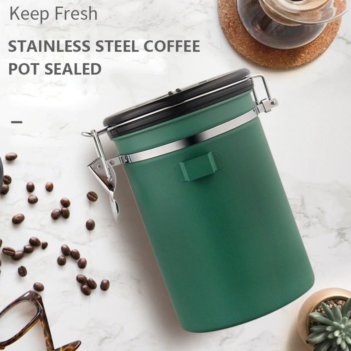 K-MART | Stainless Steel Sealed Tank Storage Tank Moisture-proof Coffee ...