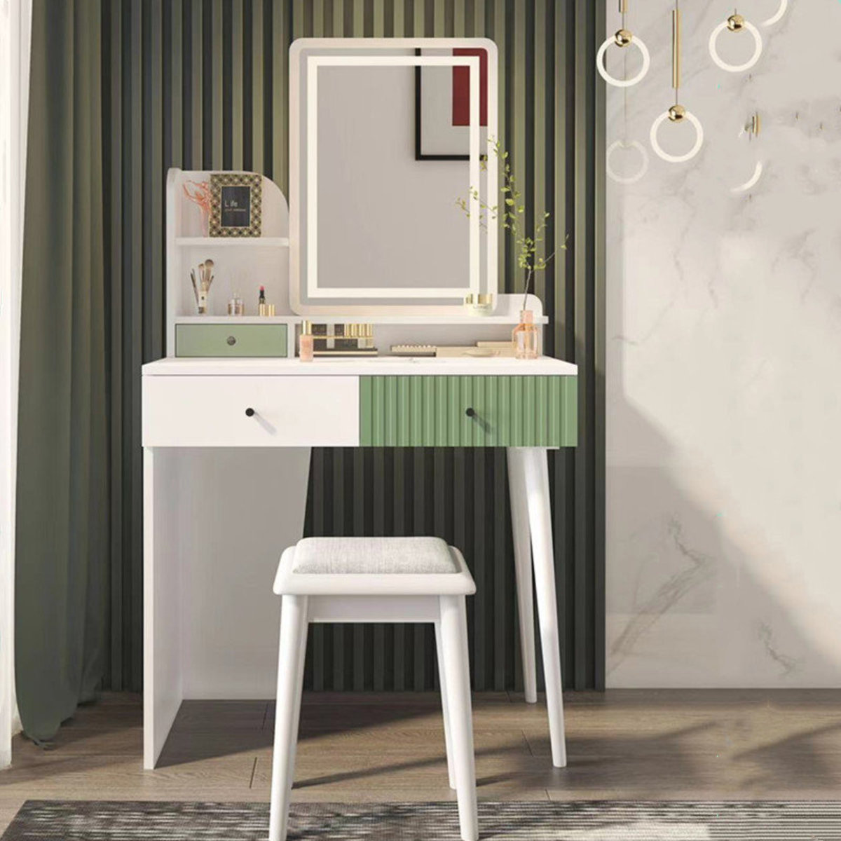 Carpenter | Nordic dressing table with bedside table and locker simple ...