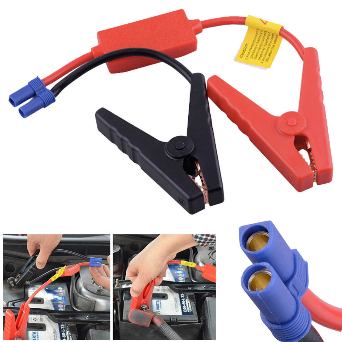 Tuenmall | Car Portable Jump Starter Cable Alligator Clamp Clip Connector Battery EC5 Plug ...