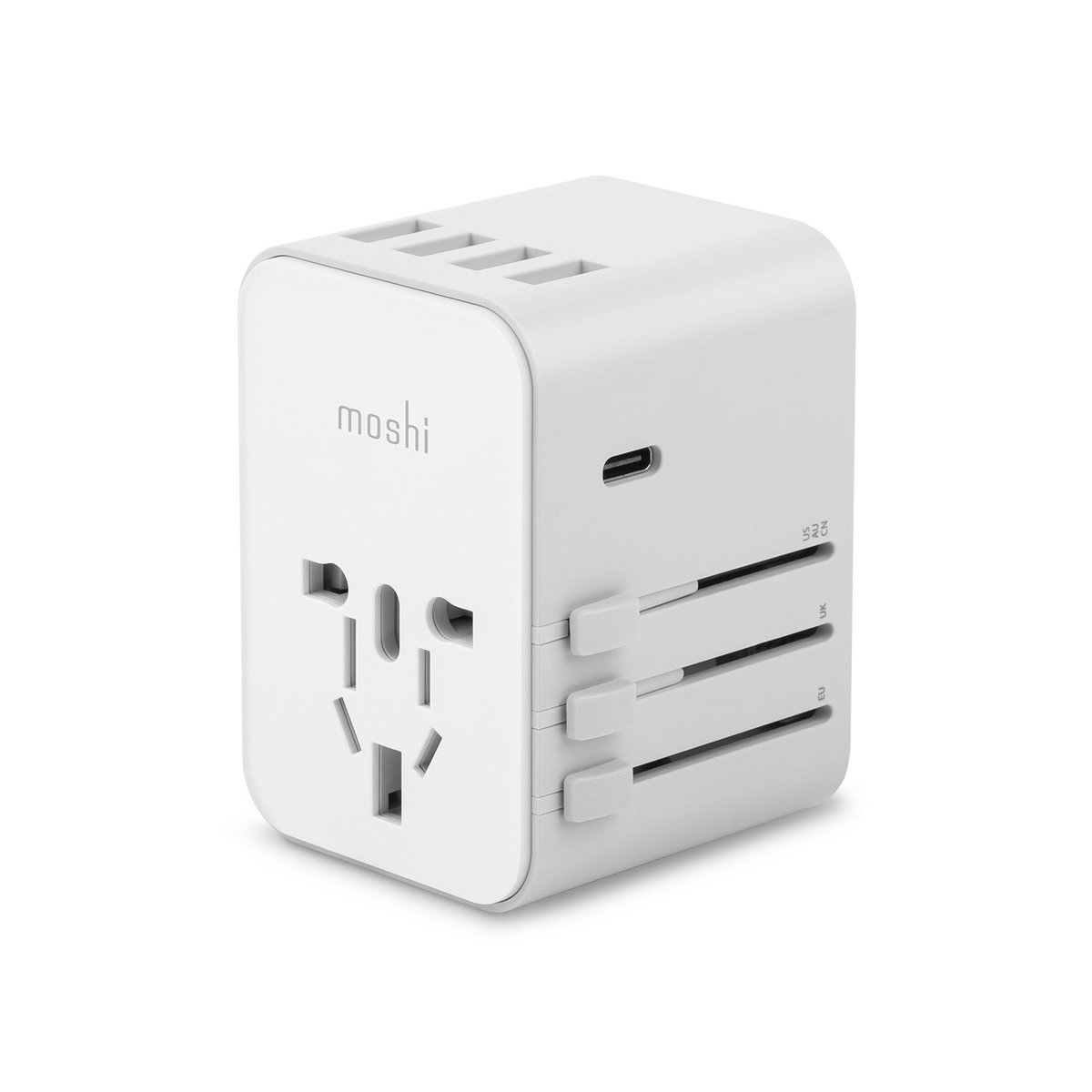 Moshi | 4 USB+USB-C 旅行用萬國轉接器 - 白-(99MO022156) | 顏色 : 磨沙白 | HKTVmall 香港最大網購平台