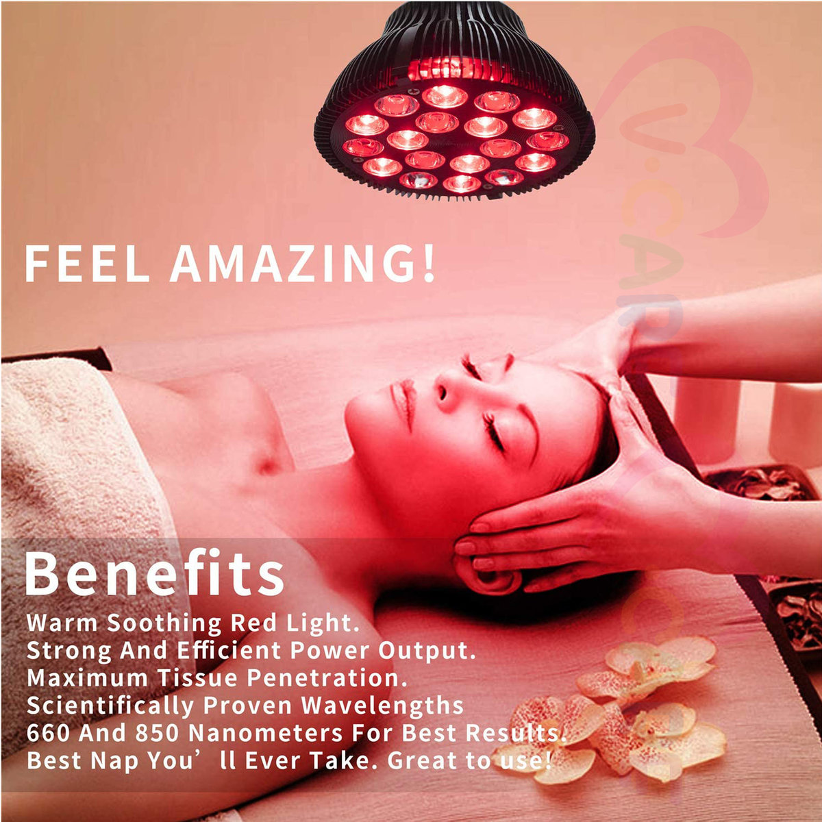 VOCA | Red Light Therapy Lamp, 18PCS LED Infrared Light Therapy Device, 660nm Red & Infrared ...