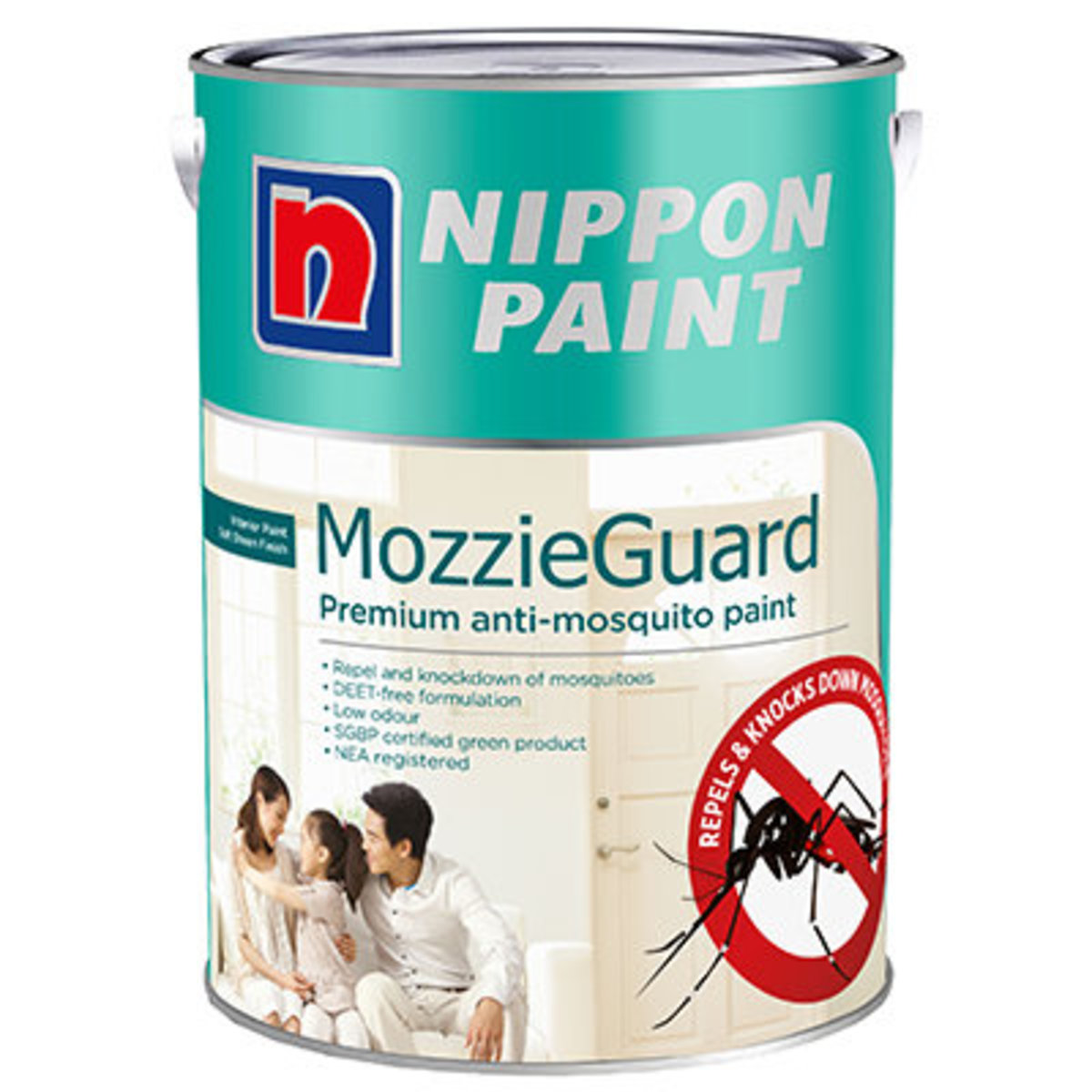 Nippon Paint | Mozzie Premium Anti-Mosquito Paint (5L) | Color : White ...
