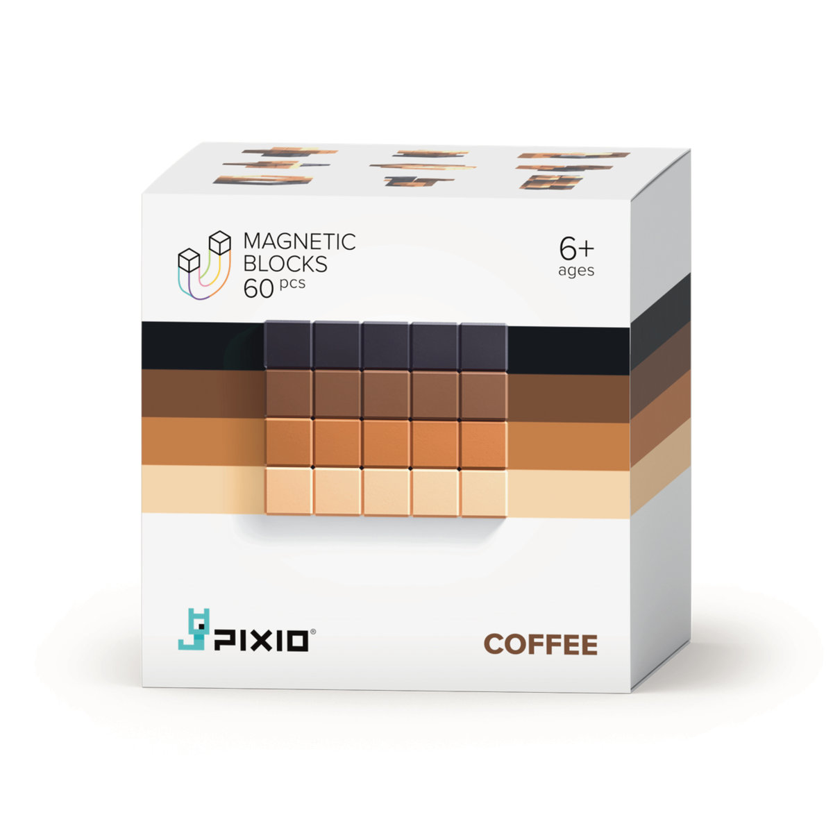 PIXIO | Abstract Coffee magnetic blocks- pixel style 3D art creation ...